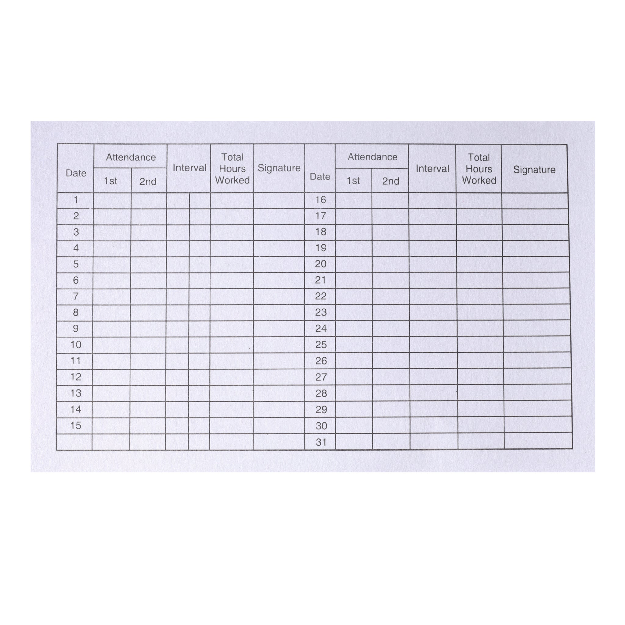 Attendance Card – Trison