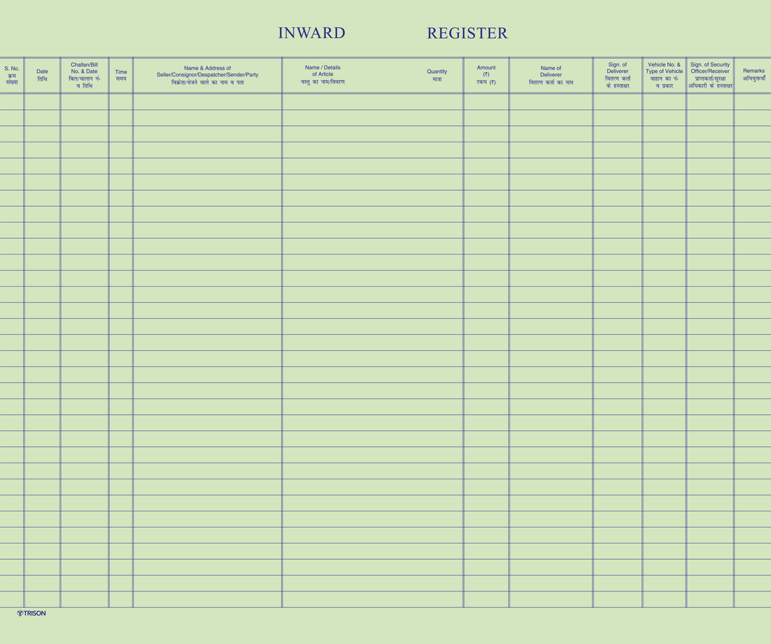 Inward Register – Trison