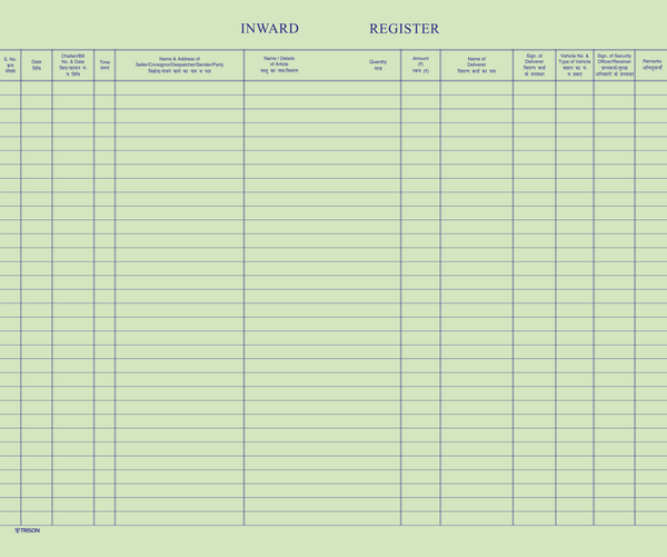 Inward Register – Trison